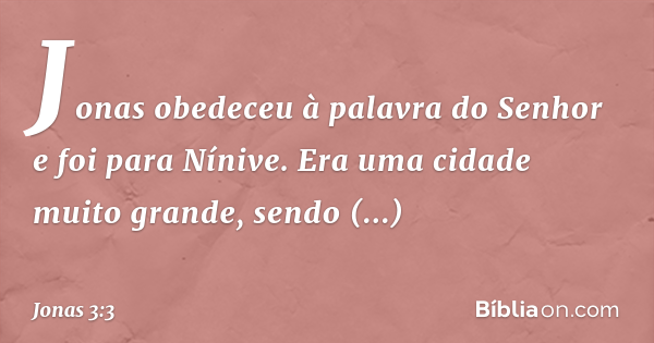 Jonas 3:3 - Bíblia