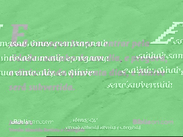 Jonas 3:4 - Bíblia