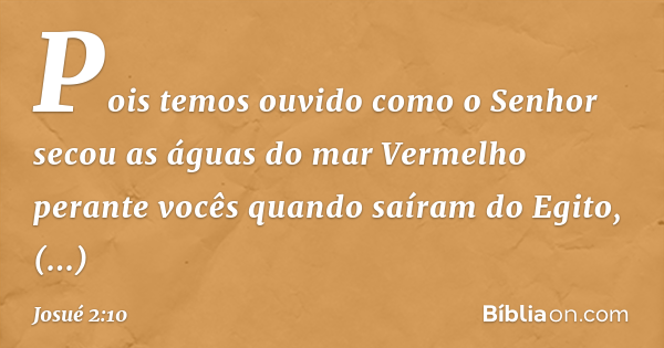 Josué 2:10 - Bíblia