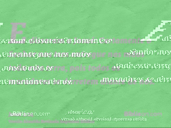 Josué 2:24 - Bíblia