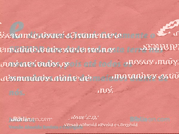 Josué 2:24 - Bíblia