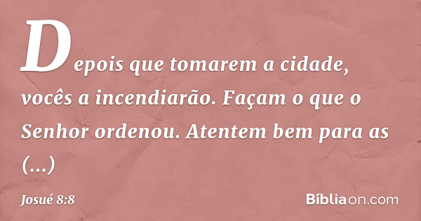 Josué 8:8 - Bíblia