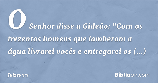 Juízes 7:7 - Bíblia