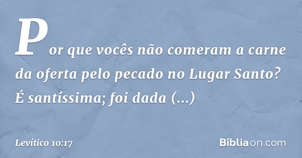 Levítico 10:17 - Bíblia