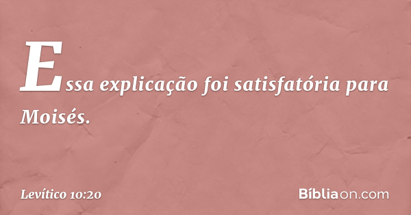Levítico 10:20 - Bíblia