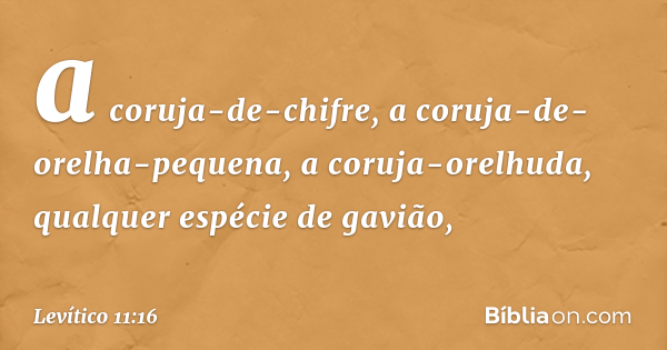 Levítico 11:16 - Bíblia