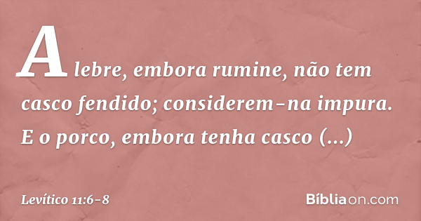 Levítico 11:6-8 - Bíblia