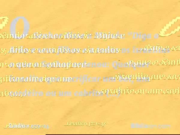 Levítico 17:1-14 - Bíblia
