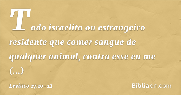 Levítico 17:10-12 - Bíblia