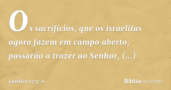 Levítico 17:5-6 - Bíblia