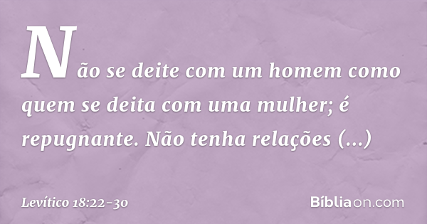 Levítico 18:22-30 - Bíblia