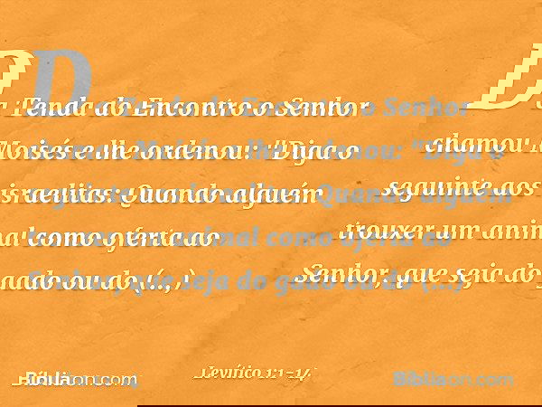 Levítico 1:1-14 - Bíblia