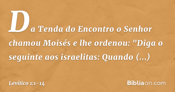Levítico 1:1-14 - Bíblia