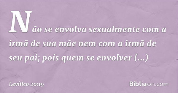 Levítico 20:19 - Bíblia