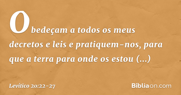 Levítico 20:22-27 - Bíblia