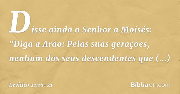 Levítico 21:16-21 - Bíblia