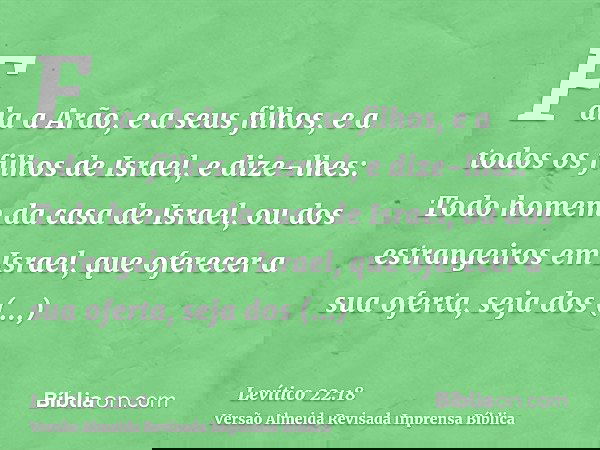 Levítico 22:18 - Bíblia