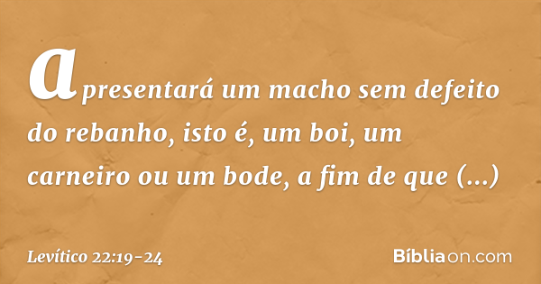 Levítico 22:19-24 - Bíblia