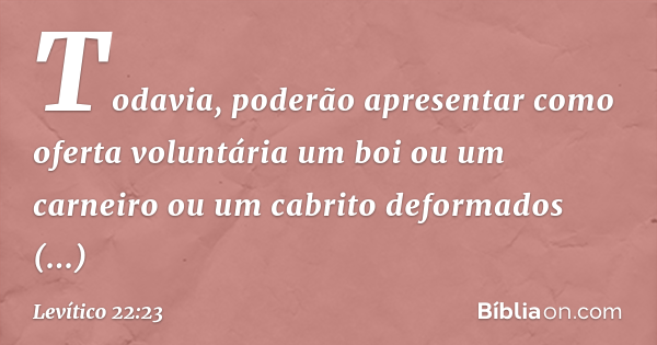 Levítico 22:23 - Bíblia