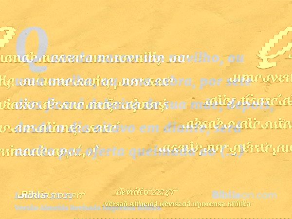 Levítico 22:27 - Bíblia