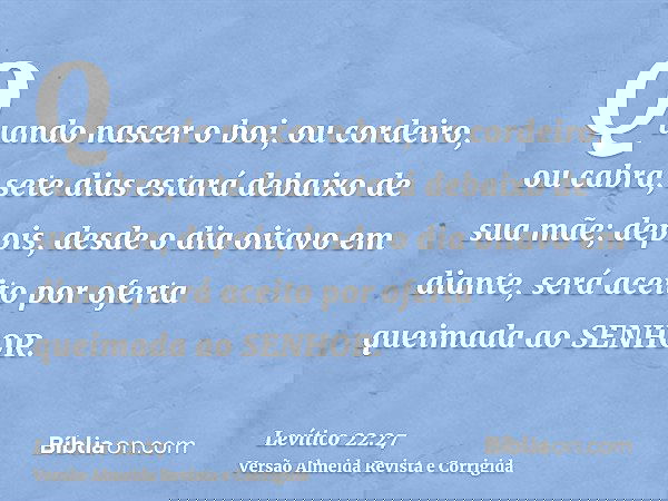 Levítico 22:27 - Bíblia