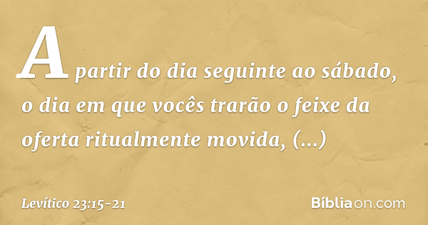 Levítico 23:15-21 - Bíblia