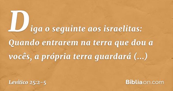 Levítico 25:2-5 - Bíblia