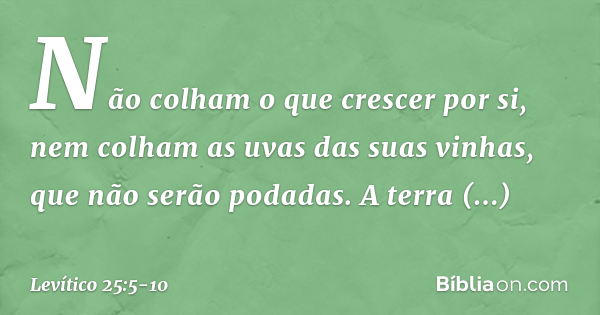 Levítico 25:5-10 - Bíblia