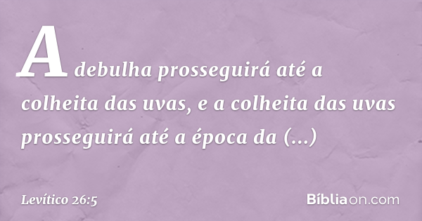 Levítico 26:5 - Bíblia