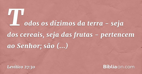 Levítico 27:30 - Bíblia