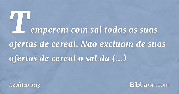 Levítico 2:13 - Bíblia