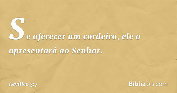 Levítico 3:7 - Bíblia