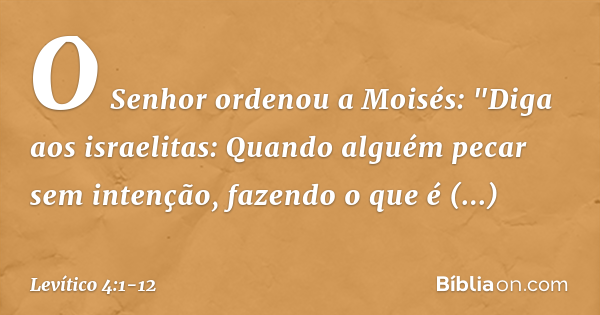 Levítico 4:1-12 - Bíblia