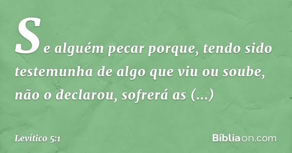 Levítico 5:1 - Bíblia