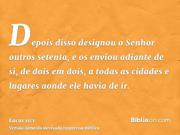 Lucas 10:1 - Bíblia