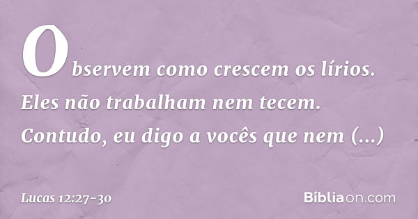 Lucas 12:27-30 - Bíblia