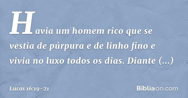 Lucas 16:19-21 - Bíblia