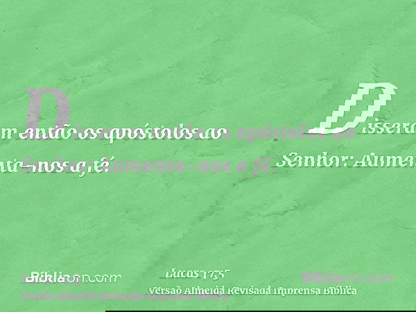 Lucas 17:5 - Bíblia