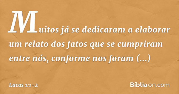 Lucas 1:1-2 - Bíblia