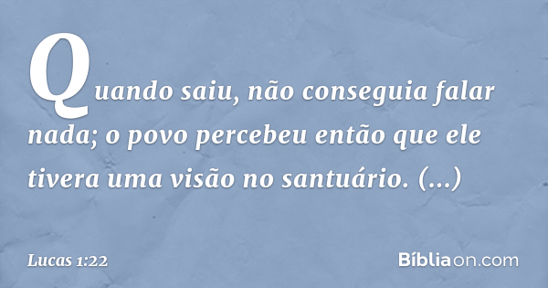 Lucas 1:22 - Bíblia