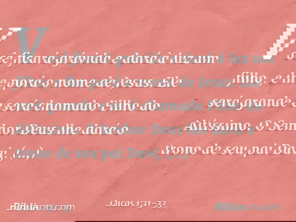 Lucas 1:31-33 - Bíblia