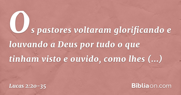 Lucas 2:20-35 - Bíblia