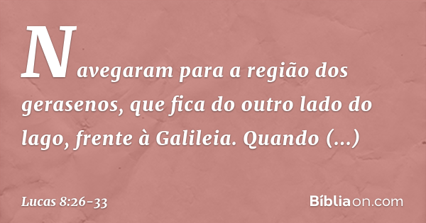 Lucas 8:26-33 - Bíblia