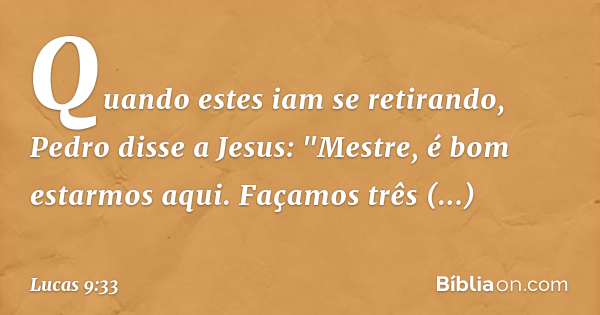 Lucas 9:33 - Bíblia