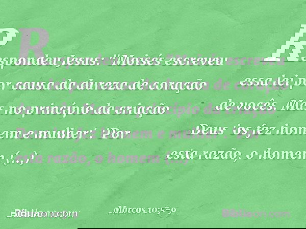 Marcos 10:5-9 - Bíblia