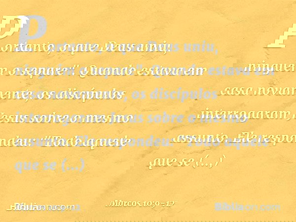 Marcos 10:9-12 - Bíblia