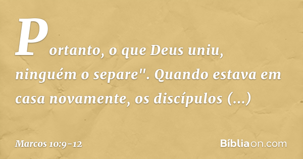 Marcos 10:9-12 - Bíblia