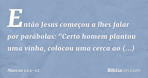 Marcos 12:1-12 - Bíblia