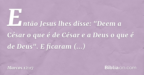 Marcos 12:17 - Bíblia