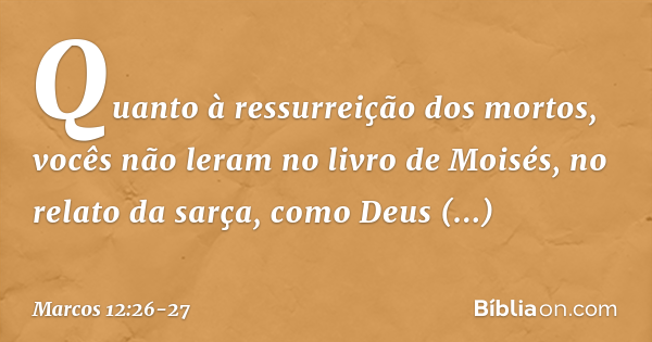 Marcos 12:26-27 - Bíblia